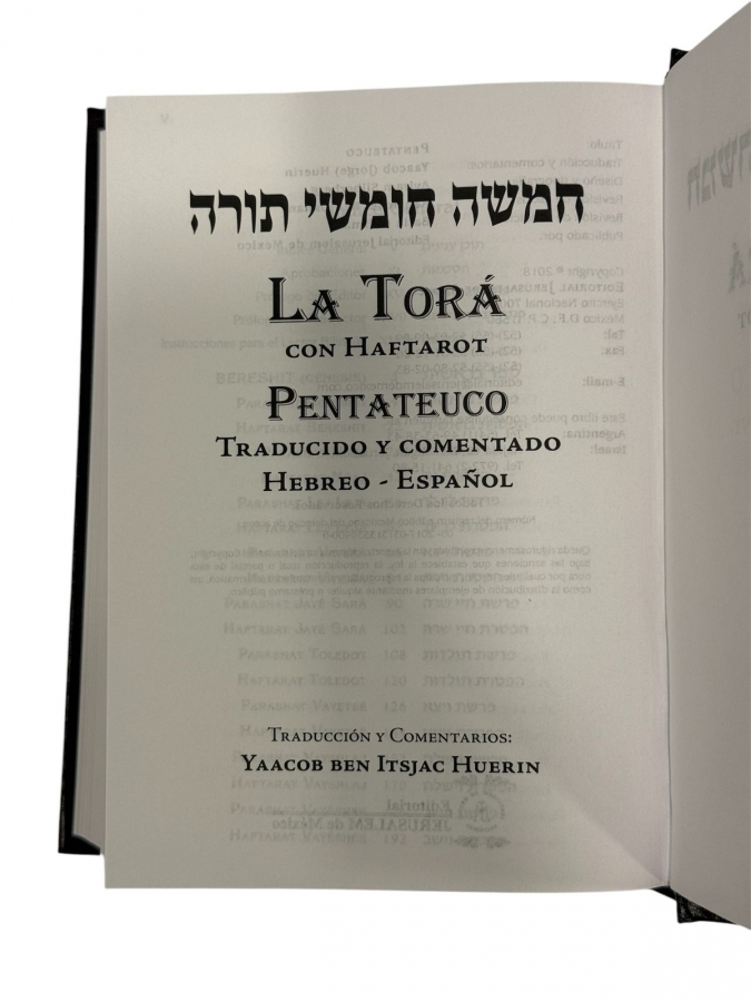 La Tora con Haftarot Hebreo- Español 1 vol.